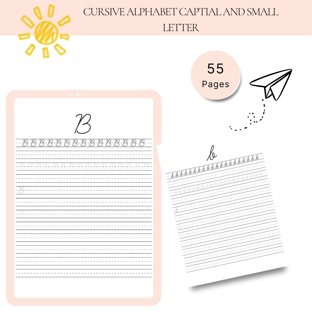 Cursive Alphabet Handwriting Printable Worksheet (10 years Old and ...
