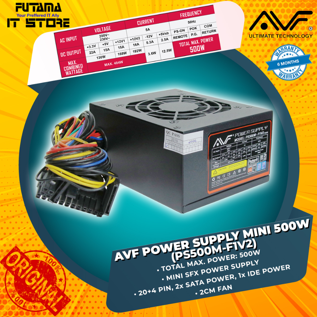 AVF Micro-ATX Power Supply 500w (PS500M-F1V2) | Shopee Malaysia