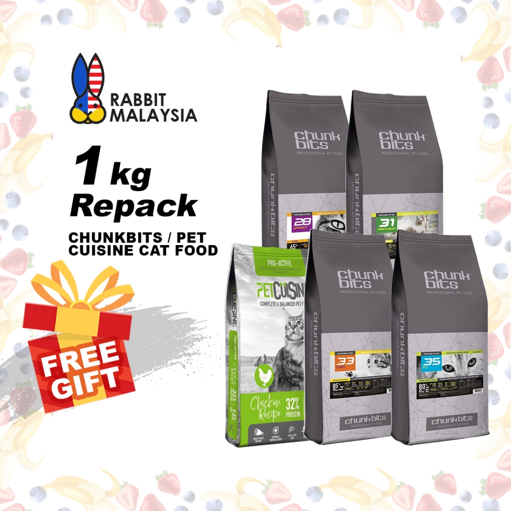Chunk Bits PetCuisine Cat Food 1KG Repack Chunkbits 28 Upkeep 31 Hair ...