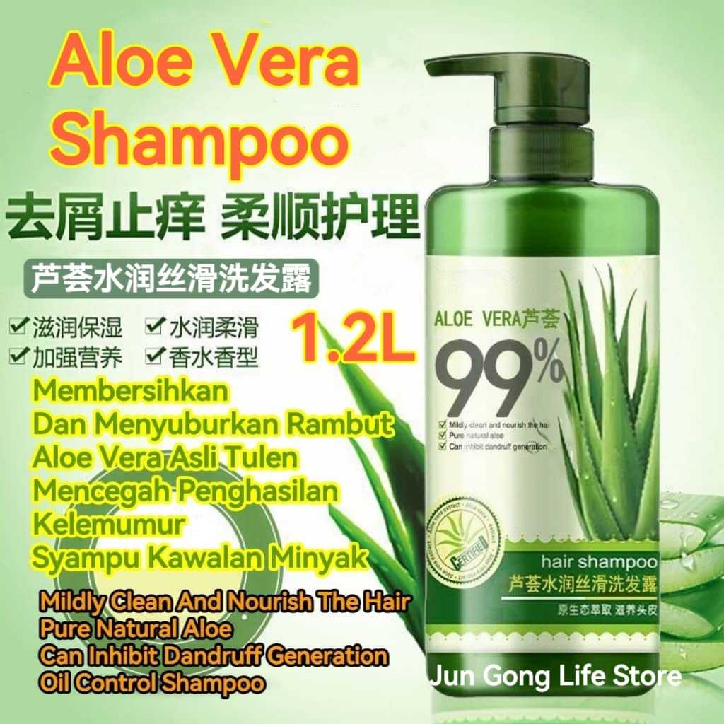 1.2L Syampu Rambut Aloe Vera Shampoo Tulen 99% & 800ml Perapi Rambut ...