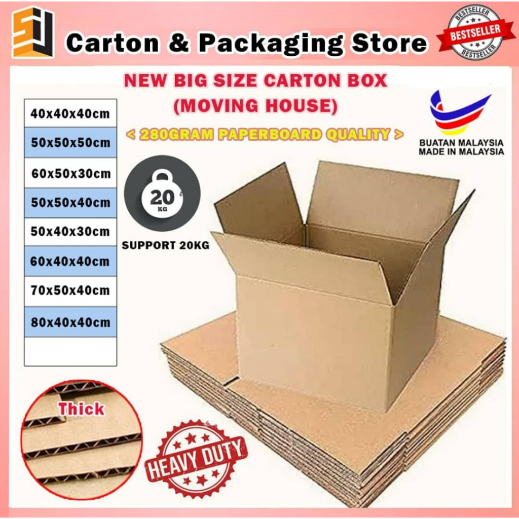 (20kg Heavy Duty) Big Carton Box Packaging Box Packing Box Kotak ...