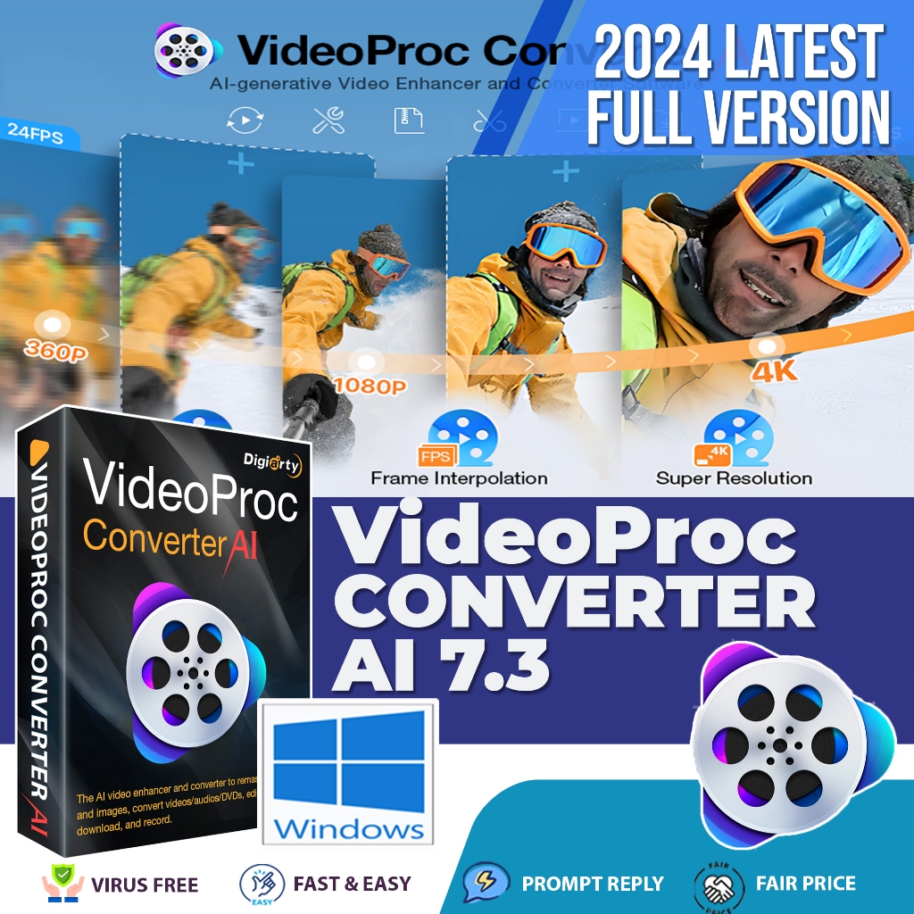 VideoProc Converter AI 7.3 2024 Latest Full Version | Lifetime | One ...