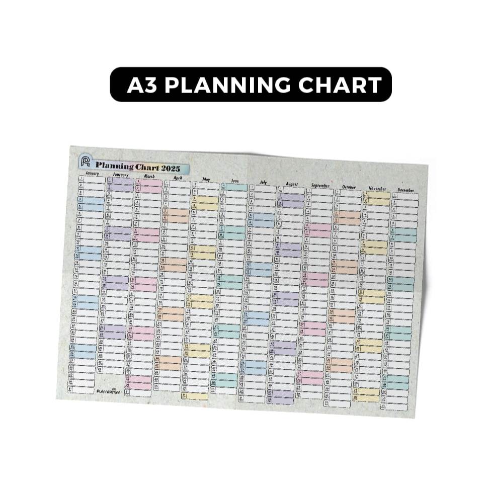 (5pcs) 2025 A3 Size Planning Chart Kalendar simili paper wall calendar ...