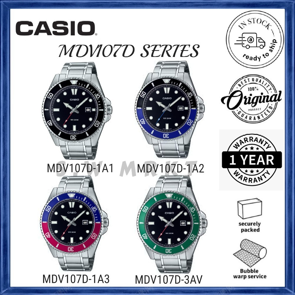 Casio MDV-107D-1A1/1A2/1A3/3AV Standard Analog Watch | Shopee Malaysia