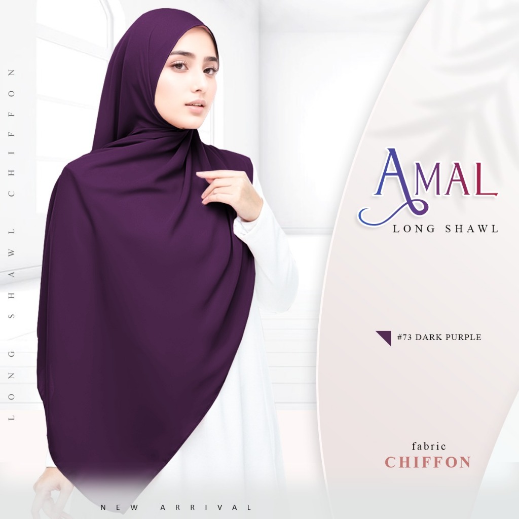 Every day basic Amal Long Shawl Chiffon for muslimah by H&H Textiles ...