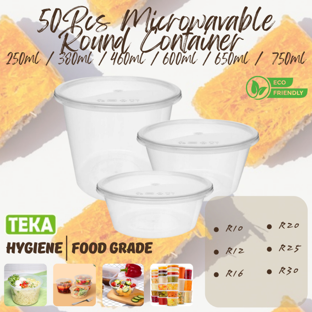 R10 / R12 / R16 / R20 / R25 / R30 250ml - 750ml 50Pcs Microwavable ...