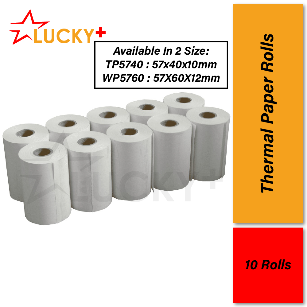 Thermal Paper (57x40mm/57x60mm) (10Rolls) / Thermal Receipt Roll ...