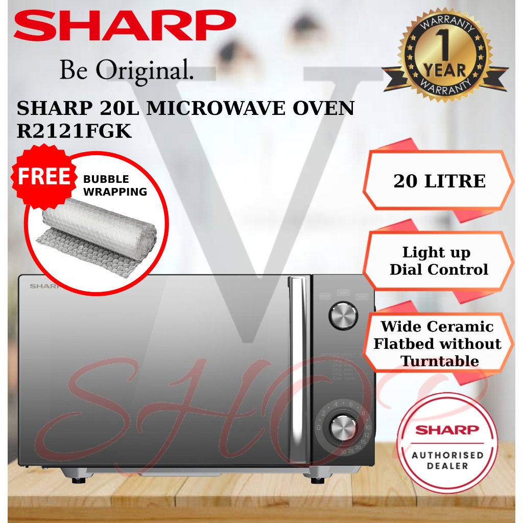 [FREE BUBBLE WRAPPING] SHARP 20L MECHANICAL DIAL FLATBED MICROWAVE ...