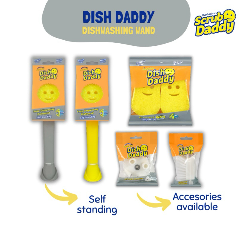 [Scrub Daddy MY] Dish Daddy Sponge Self Standing Soap Dispensing Dishwand | Shopee Malaysia