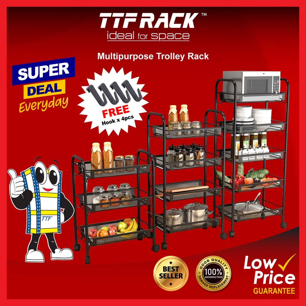 TTF Rack™️ (East Malaysia) MTR/ Trolley Rack with Wheel Storage Rack ...