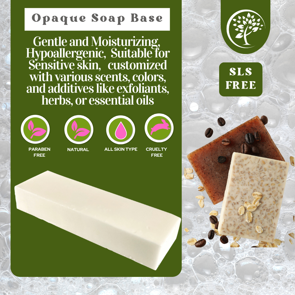 1KG - Opaque Glycerin Soap Base SLS FREE (Soap Making, Face Soap, Body ...