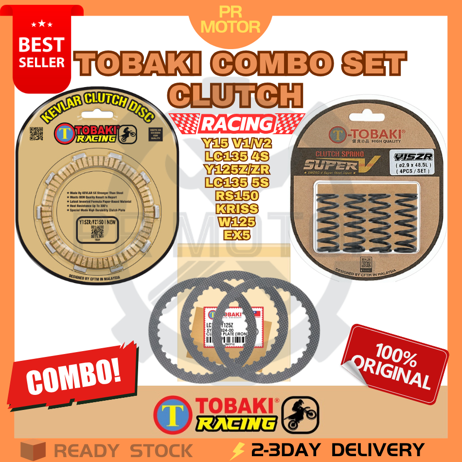 TOBAKI COMBO CLUTCH PLATE EX5 IRON PLATE SPRING CLUTCH SET EX5 DREAM LC135 Y15 WAVE125 KRISS ...