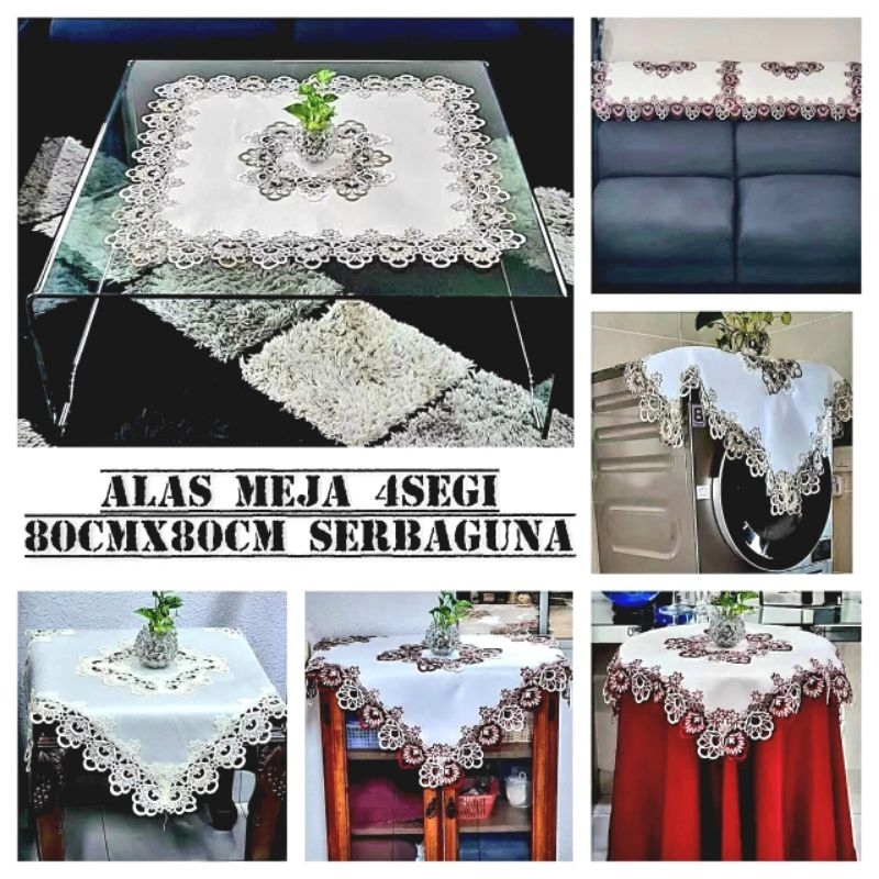 Alas Meja 4Segi Rende 80cm x 80cm / Table Cloth Square. Alas Almari ...