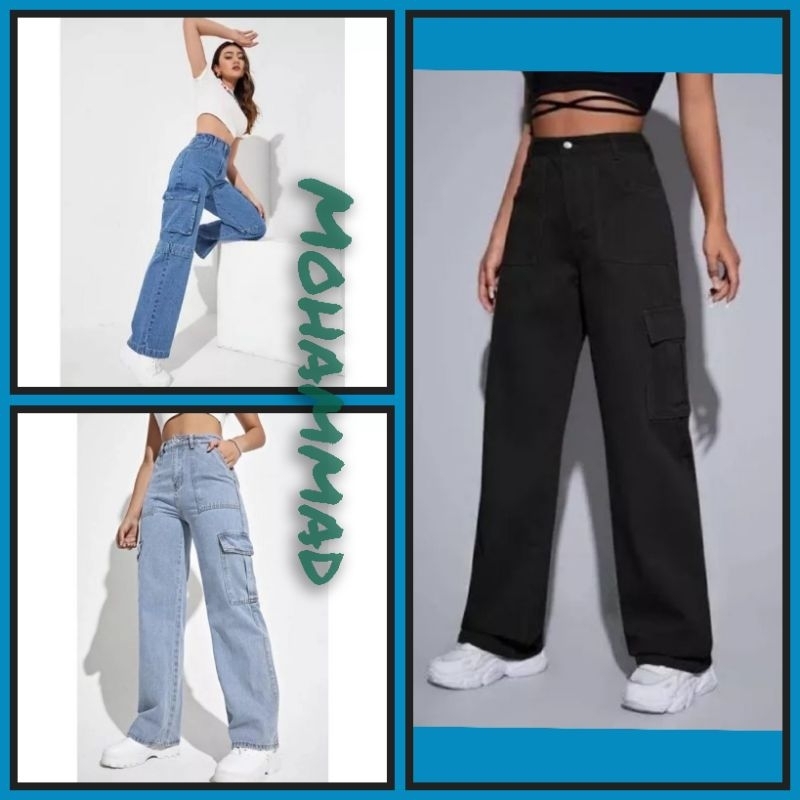 Ladies DenimCargo Plazu viral🇲🇾Size 26---36,Ready stock | Shopee Malaysia