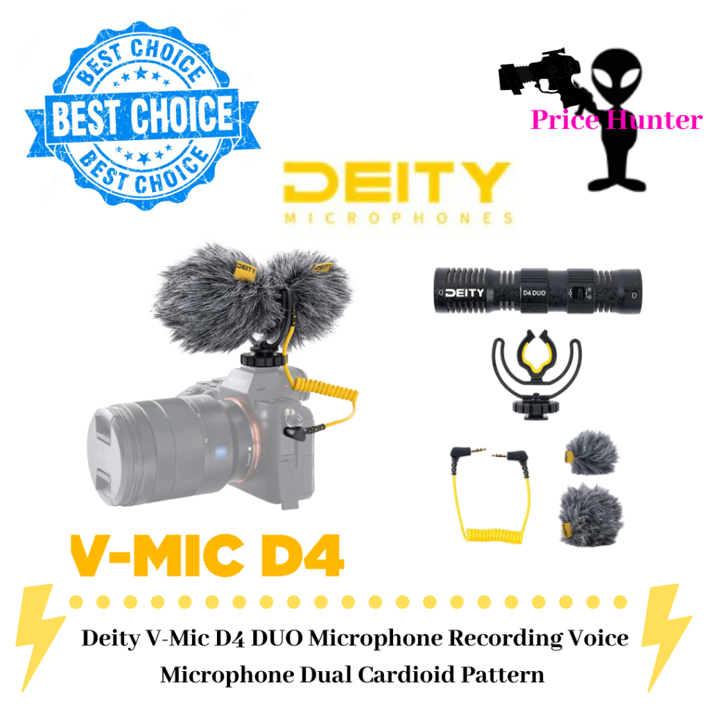 Deity V-Mic D4 DUO Microphone Recording Voice Microphone Dual Cardioid ...