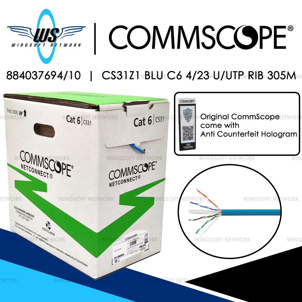 Original Commscope® CS31 Cat6 23AWG UTP Network Cable 305 m reel in box ...