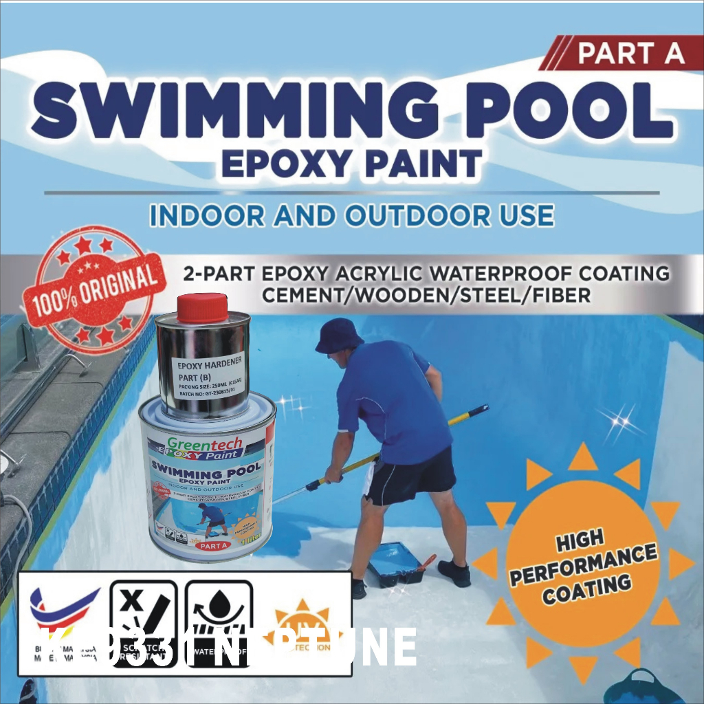 Swimming Pool Epoxy Paint Pond Paint Cat Kolam Renang Ikan Epoxy ...
