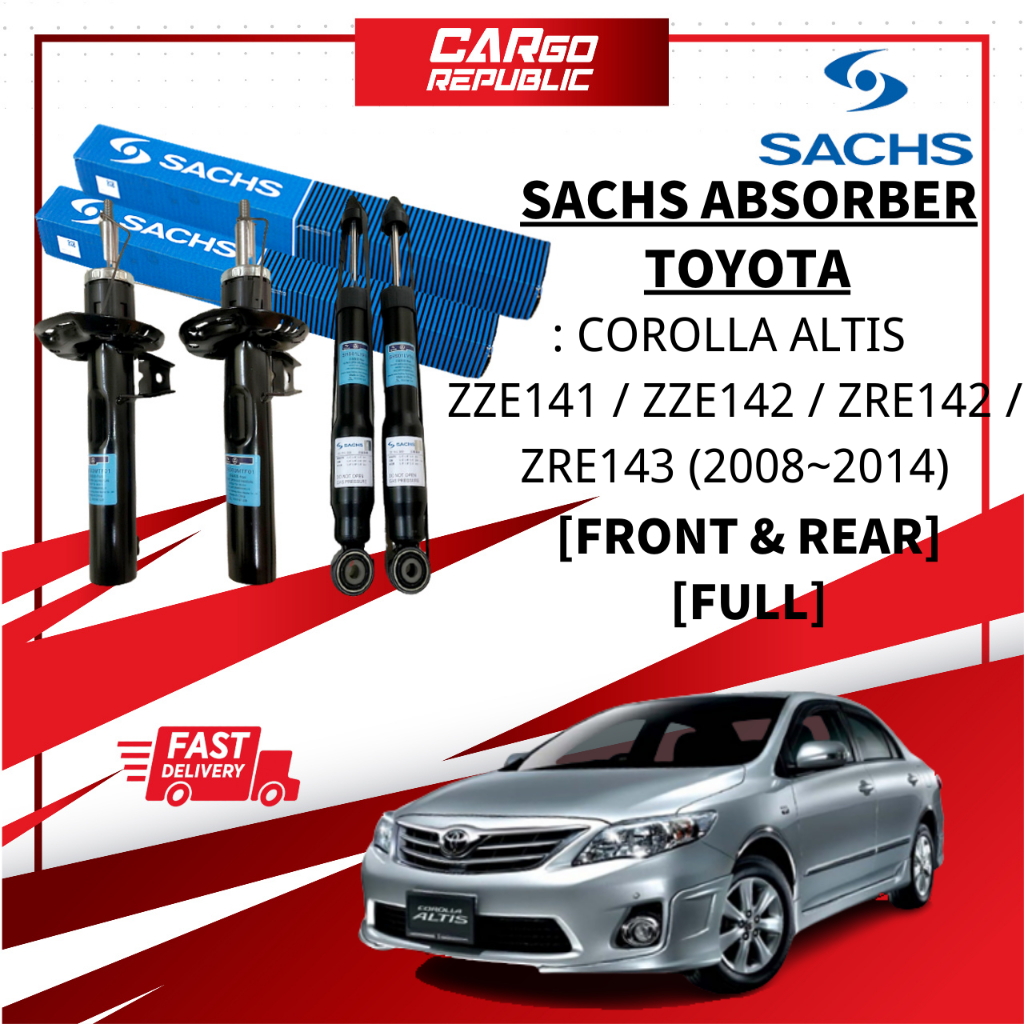Sachs Toyota Corolla Altis ZZE141 / ZZE142 / ZRE142 / ZRE143 Absorber ...