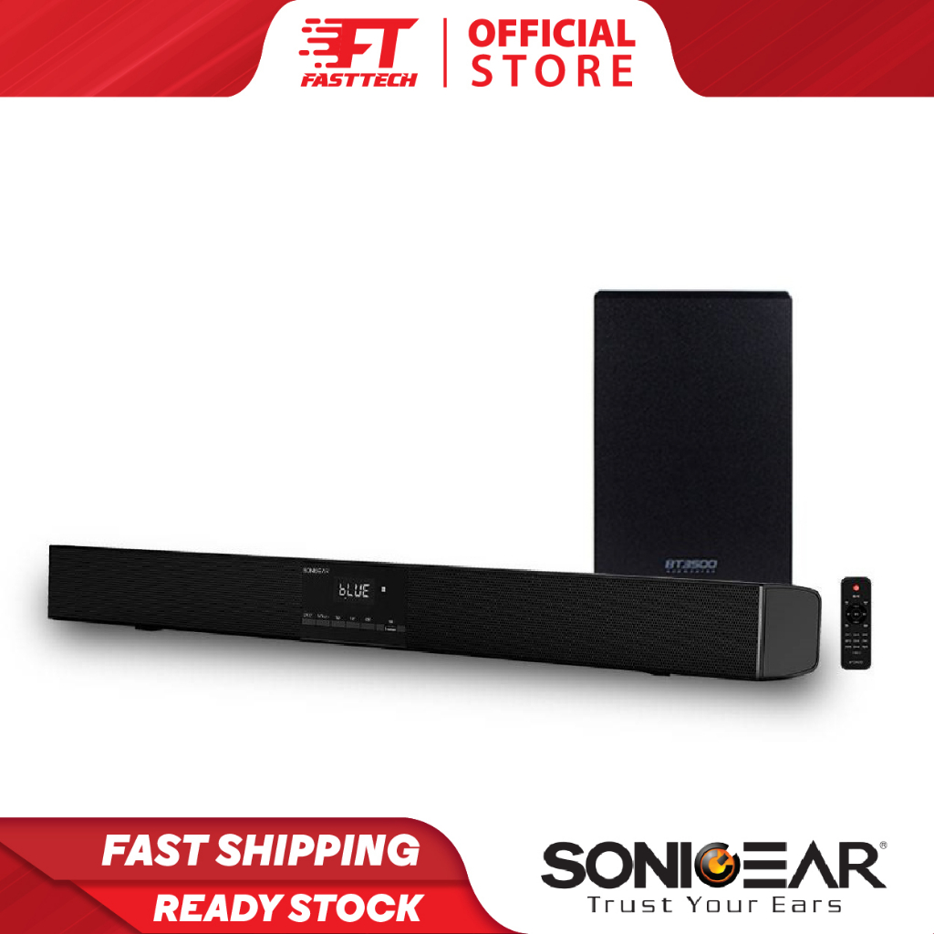SONICGEAR BT3500 Wireless Soundbar with Subwoofer, Bluetooth 5.0, Multiple Interface, LED ...