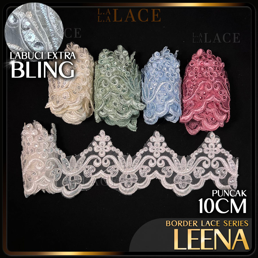 Border Lace Leena [5 WARNA] Baju Kurung Sedondon Budak Aksesori Kain ...