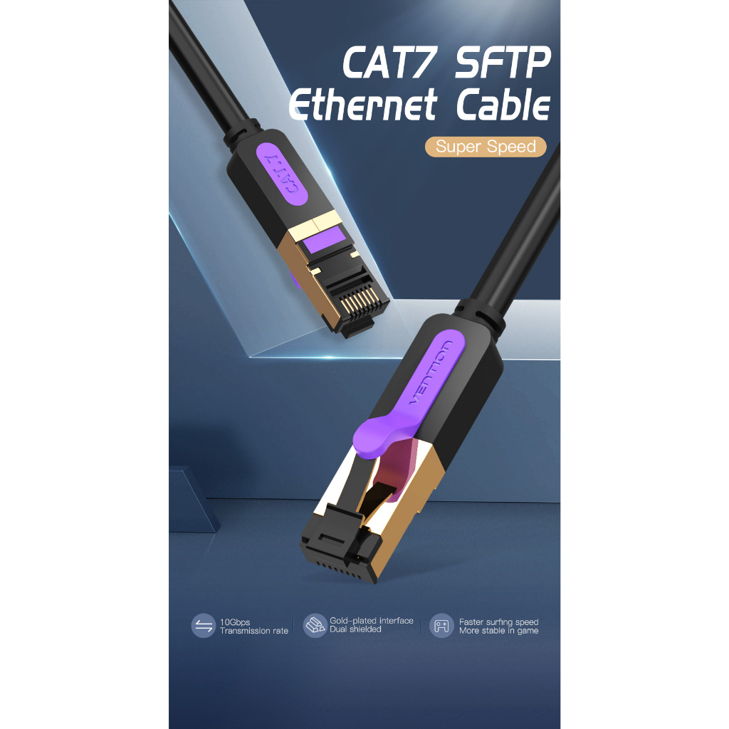 Vention Cat7 SFTP Ethernet Cable 10Gbps RJ45 Network LAN Cable for PC ...