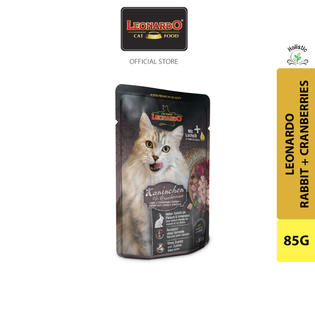 Leonardo Cat Food - Rabbit & Cranberries Wet Food Pouch (85G) | Shopee ...