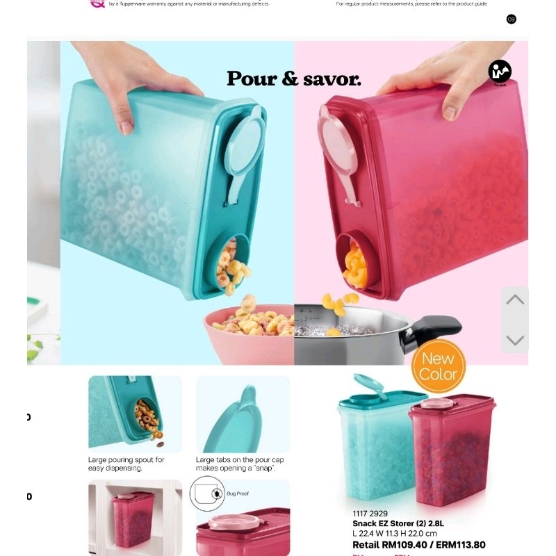 Tupperware Snack Ez Storer 2.8L (1pcs) | Shopee Malaysia