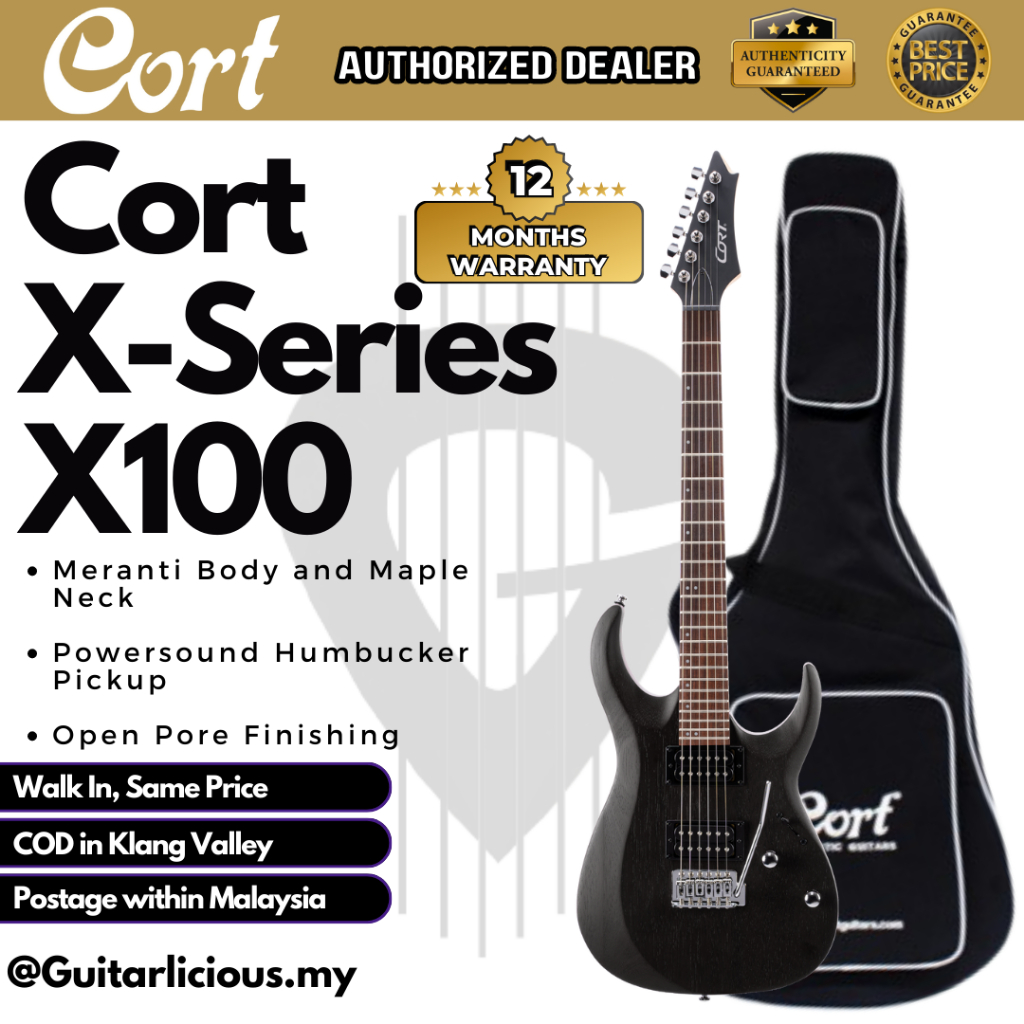 Cort X Series X100 Double Humbucker (HH) Tremolo Electric Guitar with ...