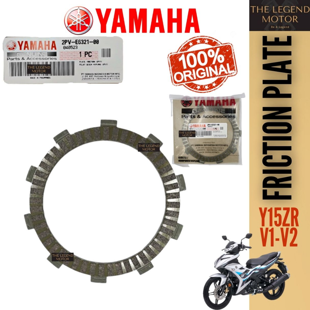 Y15ZR V1 V2 Y15 YSUKU Clutch Plate Friction Ori Kulit Clutch Plat Lining Klac 2PV-E6321-00 100% ...