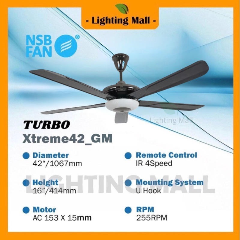 NSB FAN X-Treme MAX / FD952 Powerful 54” & 42” CEILING FAN 5 Blades ...