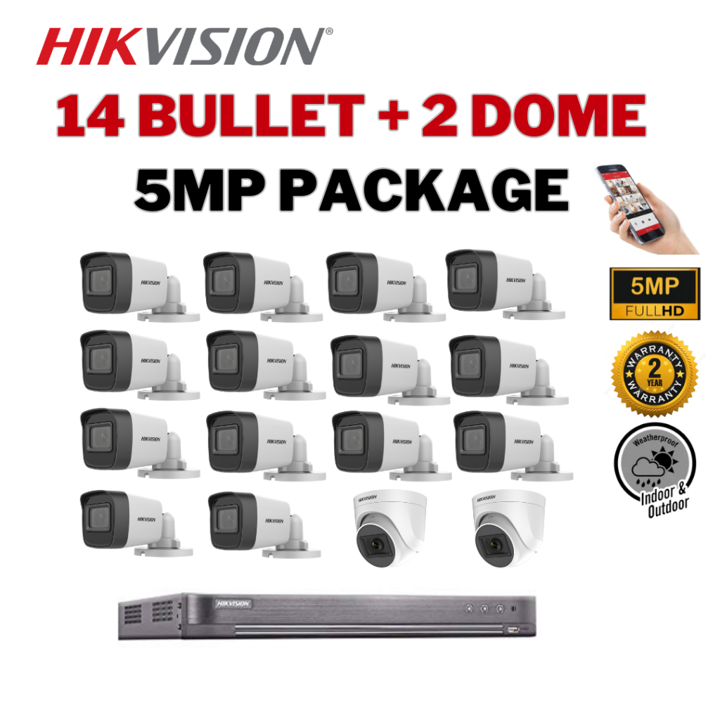 HIKVISION CCTV SET (World No.1) 16CH 5MP Hardisk iDS-7216HUHI-M2/X/DS-2CE16H0T-ITF/DS-2CE76H0T ...