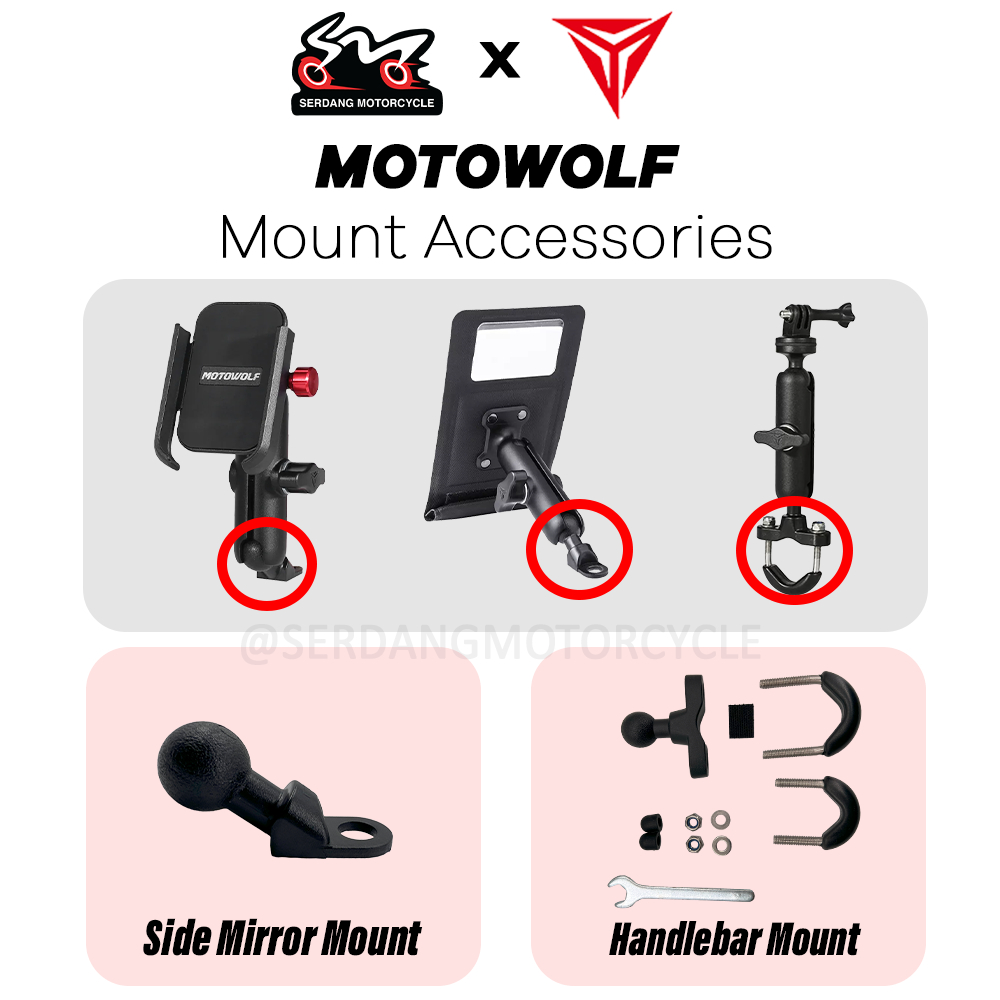 MOTOWOLF Accessories Mount Phone Holder MDL2821 MDL2818 MDL2815 MDL3519 ...