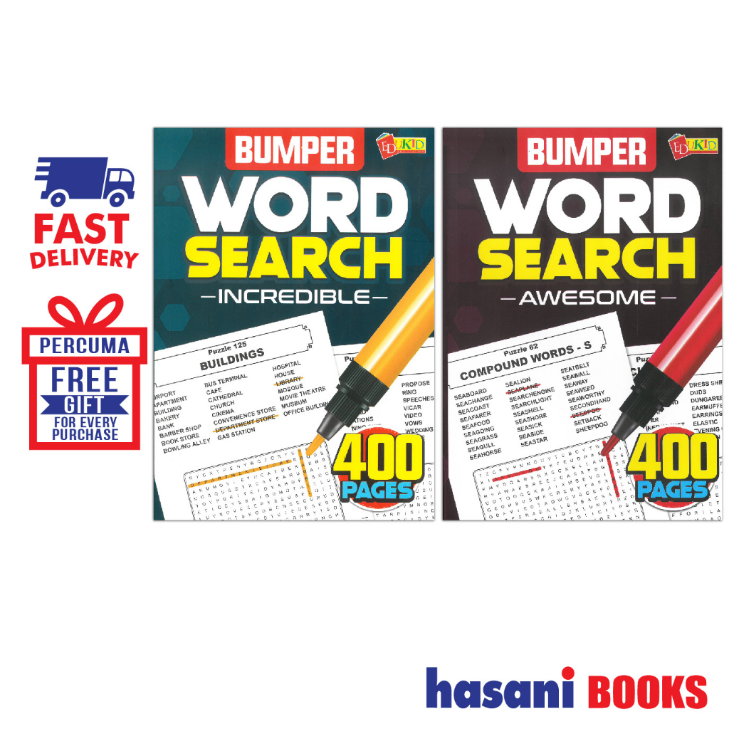 Hasani Edukid Bumper Word Search Incredible Awesome | Shopee Malaysia