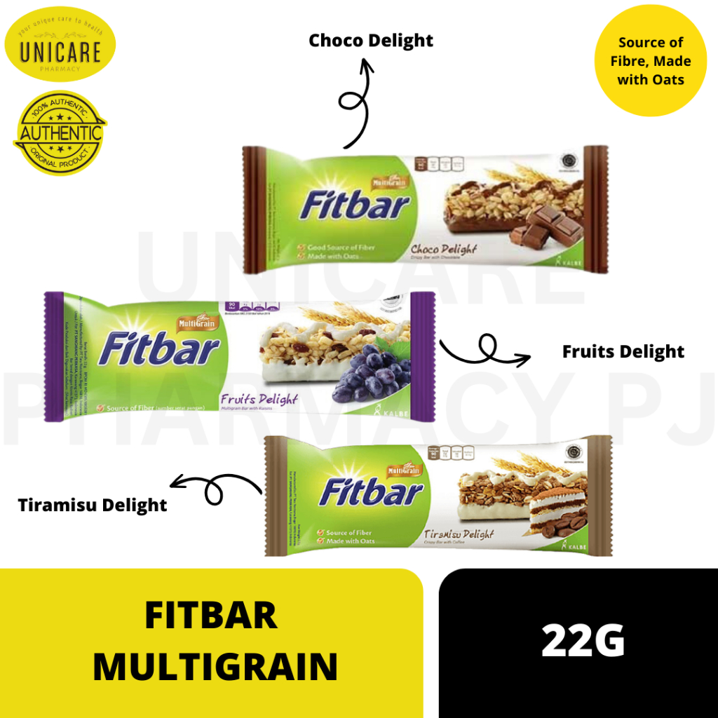 FITBAR MULTIGRAIN (CHOCOLATE/FRUITS DELIGHT/TIRAMISU) 22G | Shopee Malaysia