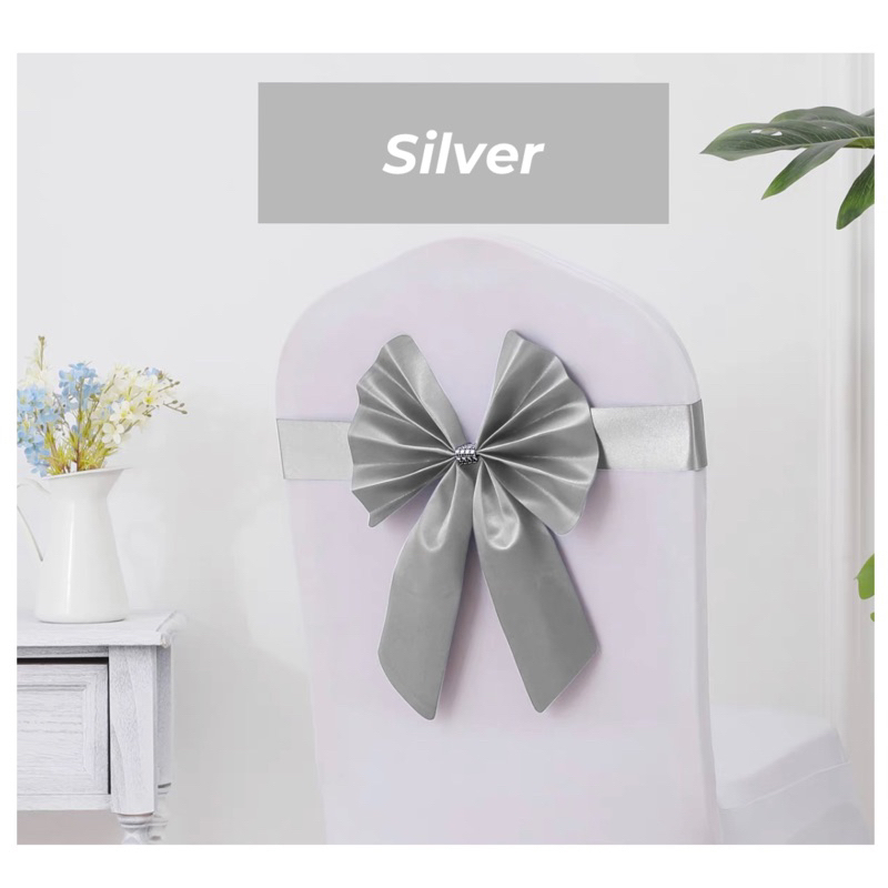READY STOCK Chair Ribbon Banquet Elastic Reben Kerusi Banquet Bow ...