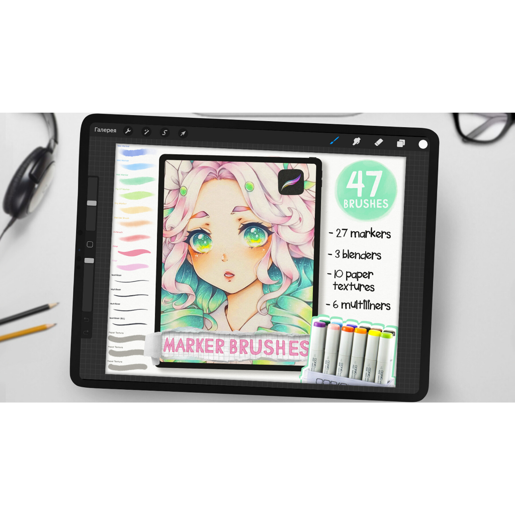 [P327] 40+ Copic inspired Marker Brush Set by Disyukov | Airbrush ...