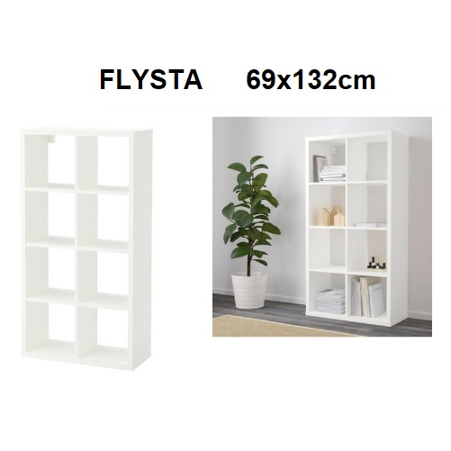 FLYSTA Shelving unit, white, 69x132 cm | Shopee Malaysia