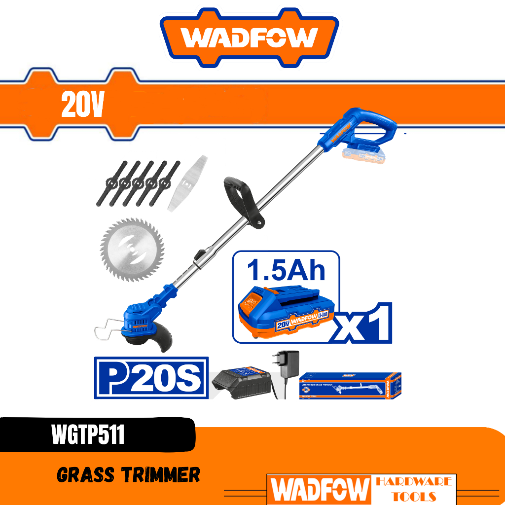WADFOW Lithium-Ion Batteries P20s 20v Series grass trimmer with 3 type ...
