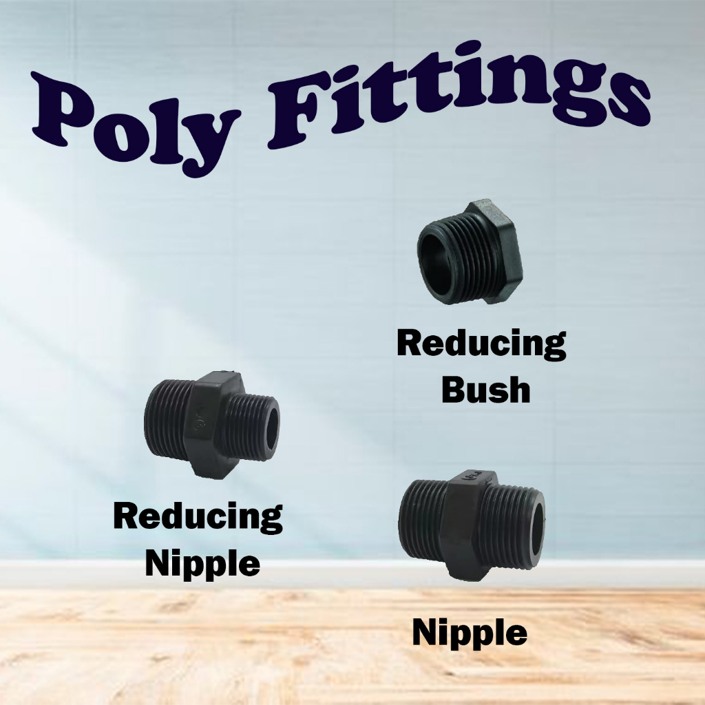 HDPE Poly Fitting Poly Pipe Connector Reducing Nipple Bush 20mm 25mm 1/2" 3/4" 1 Penyambung Pipe ...