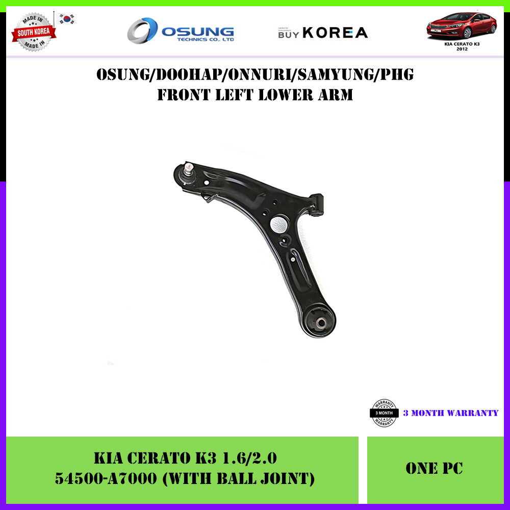 Kia Cerato K3 1.6/2.0 Front Suspension Lower Arm With Ball Joint (Left ...