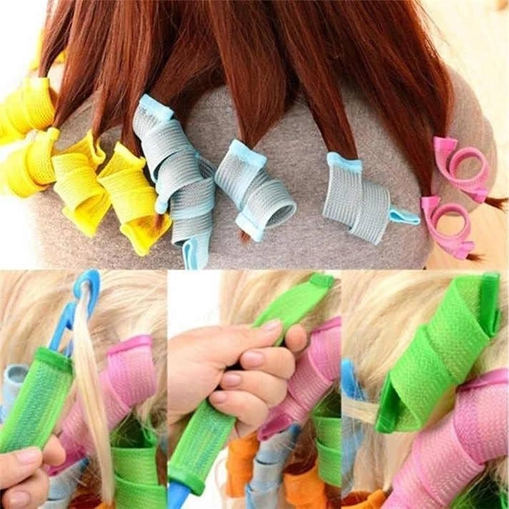 18PCS Hairstyle Roller Sticks Portable DIY Magic Hair Curler Curling ...