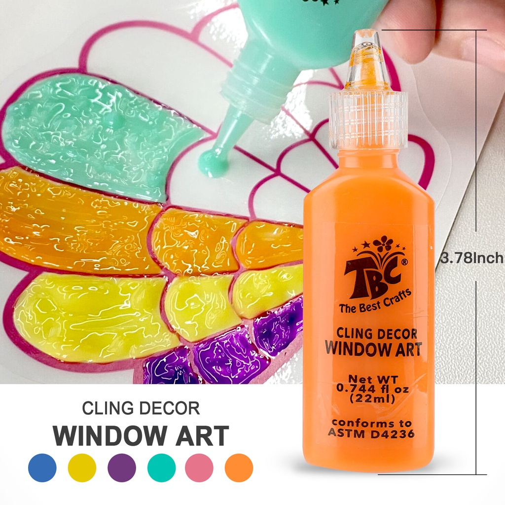 TBC Glitter Window Art for Kids, DIY Stained Glass Effect Acrylic ...