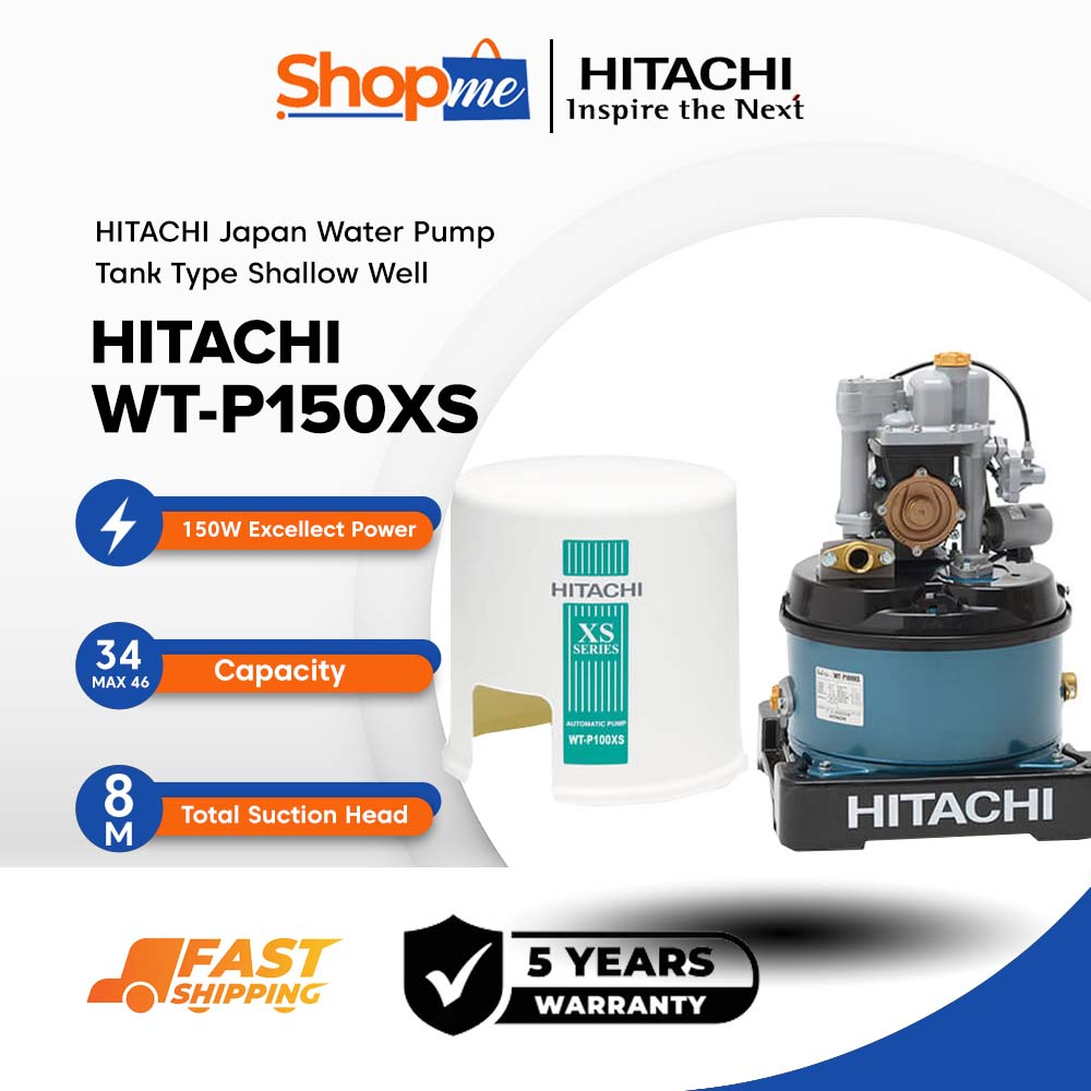 HITACHI JAPAN WT-P150XS 150W TANK TYPE SHALLOW WELL WATER PUMP | Shopee ...