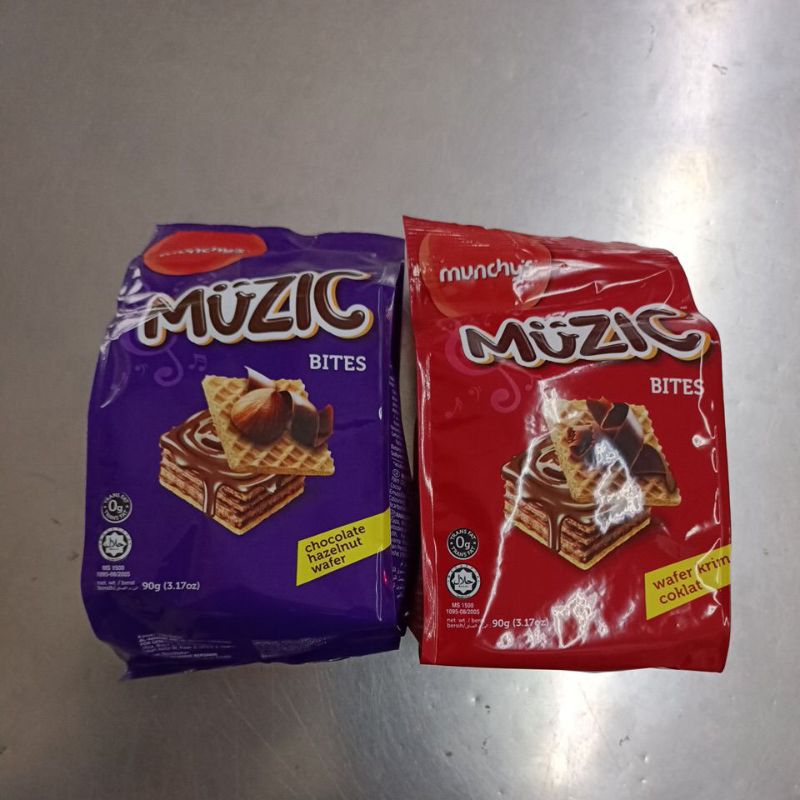 Munchys Muzic Bite Wafer 90g Chocolates Hazelnut Chocolate | Shopee ...