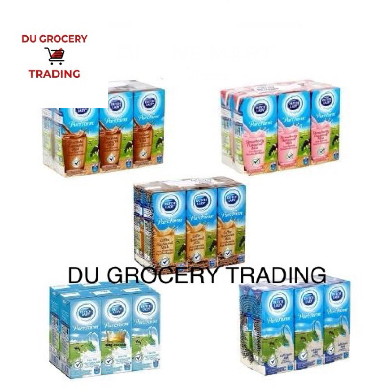 DutchLady Pure Farm Chocolate / Strawberry / Full Cream UHT Milk (200ml ...