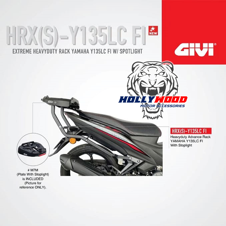 GIVI MONORACK EXTREME HEAVY DUTY ADVANCE RACK FOR ALL PVC TOP BOX ALLUMINIUM LC135 Y15 RS RSX ...