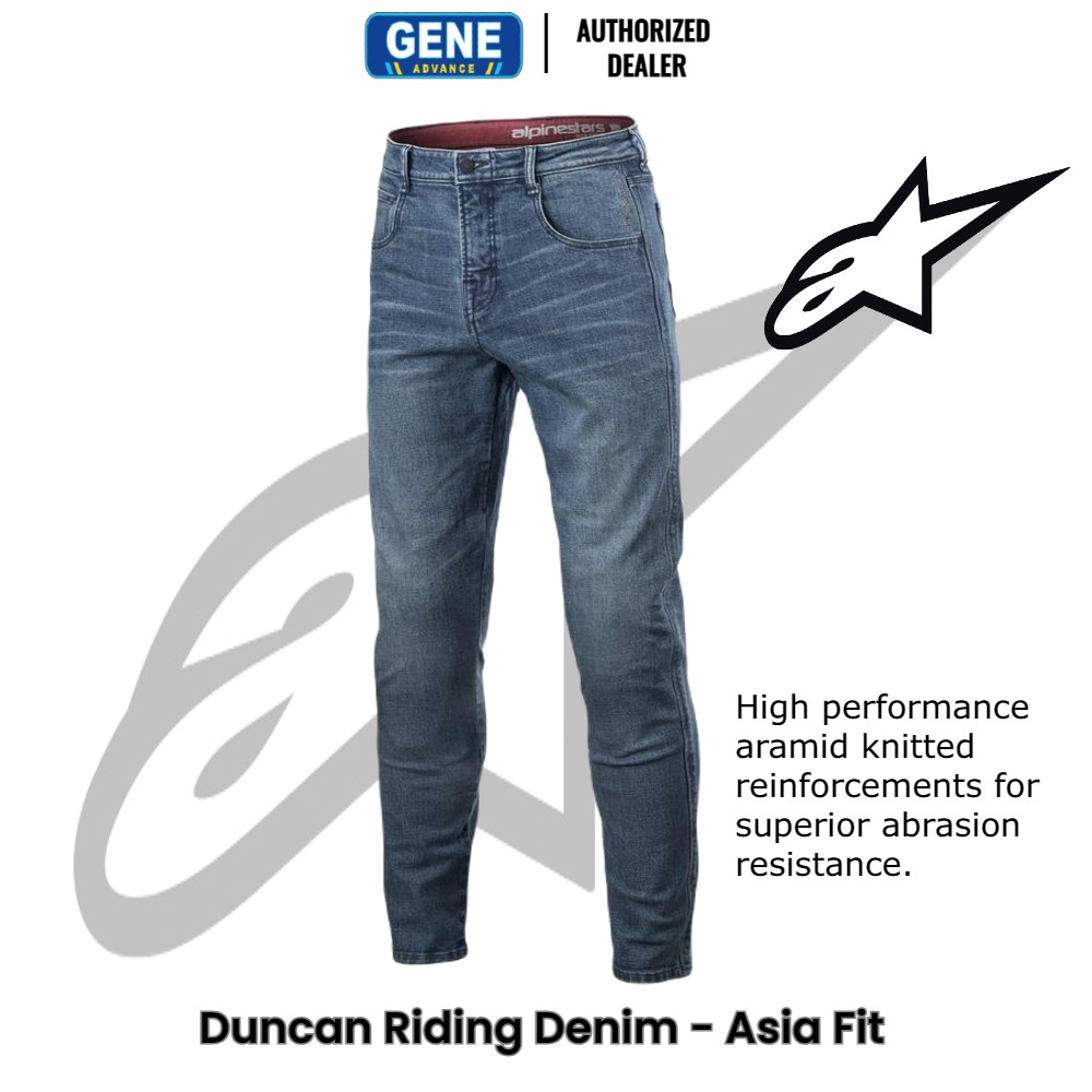 Alpinestars Duncan Riding Denim Jeans Asian Fit Motorcyle Riding Pants ...