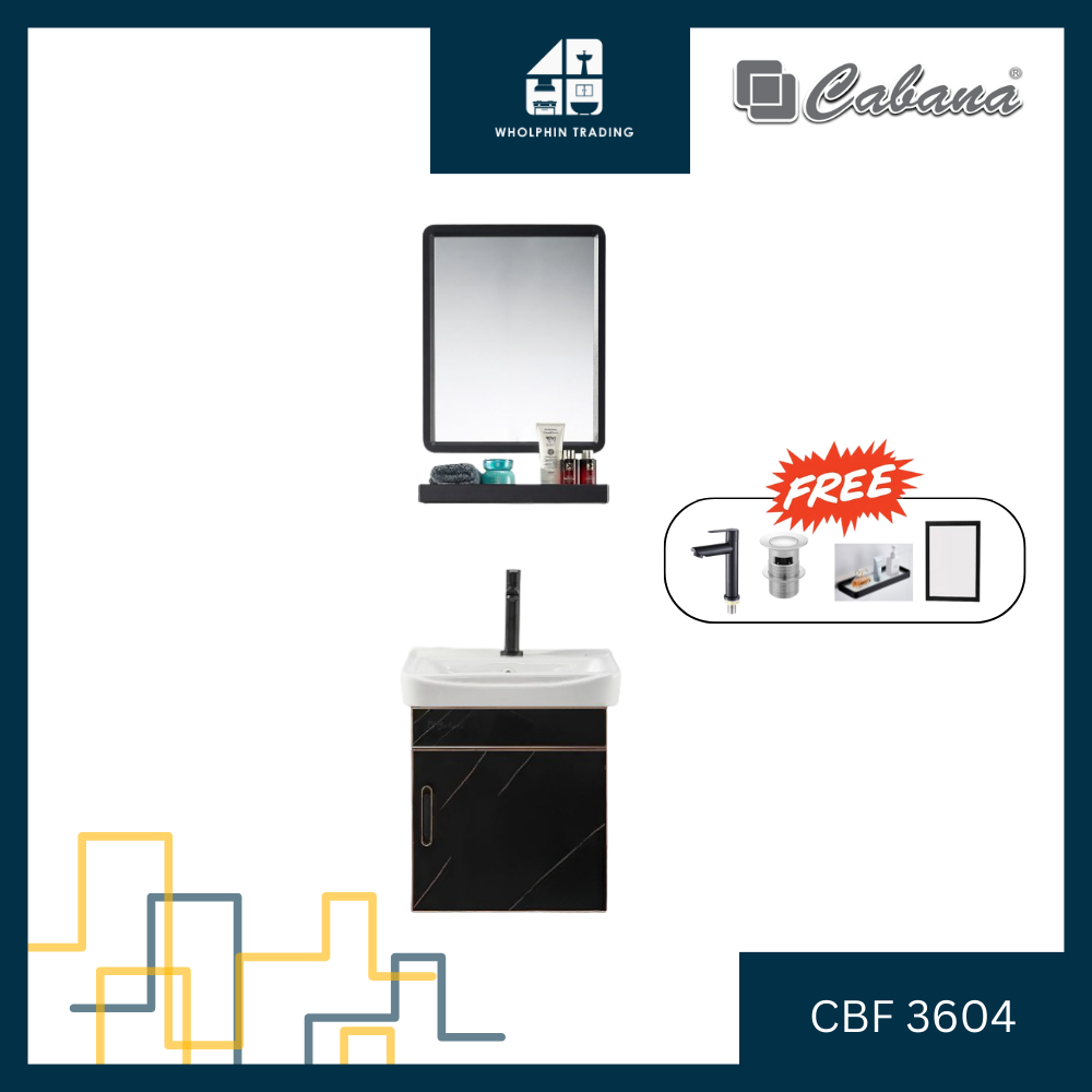 CABANA Stainless Steel Cabinet Basin Set Ceramic Sink with Mirror and ...
