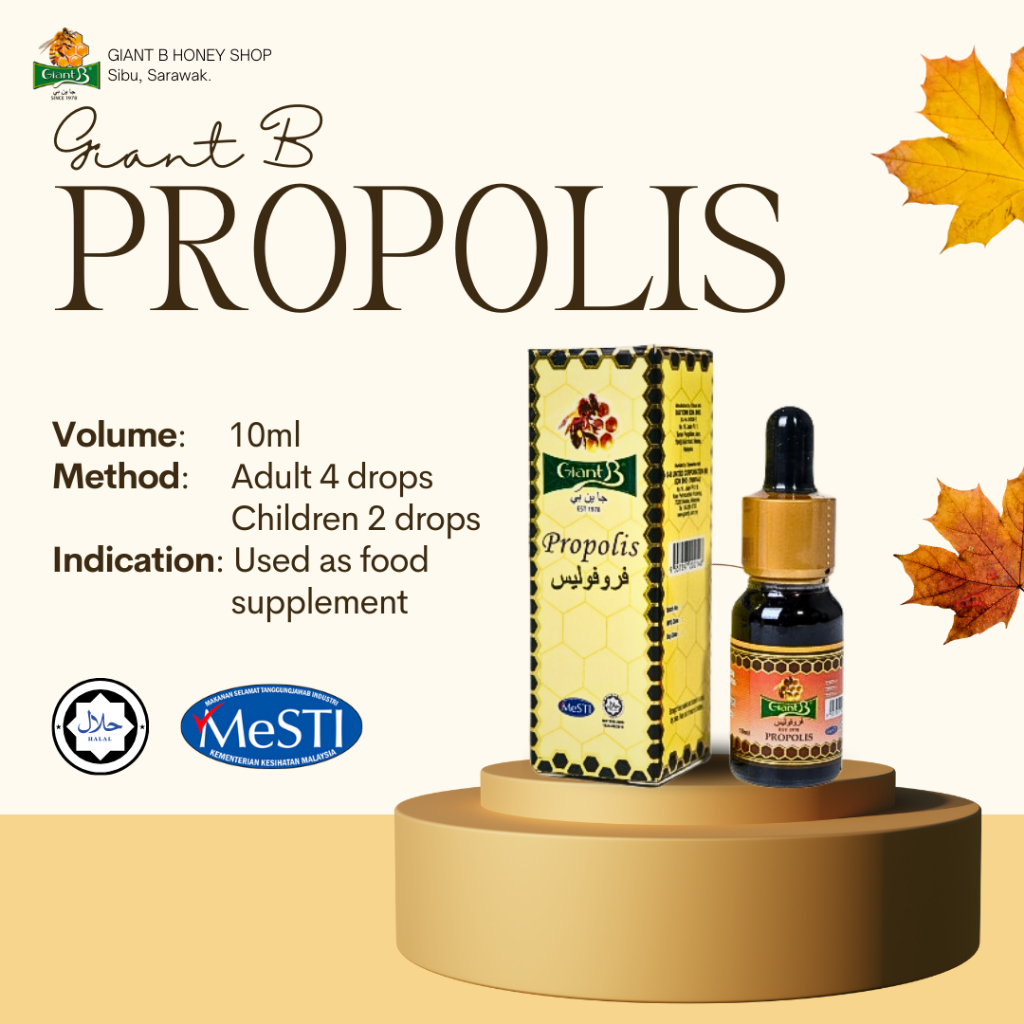 [HALAL] GIANT B Propolis Liquid 黑色蜂胶精 10g (100% Natural) | Shopee Malaysia