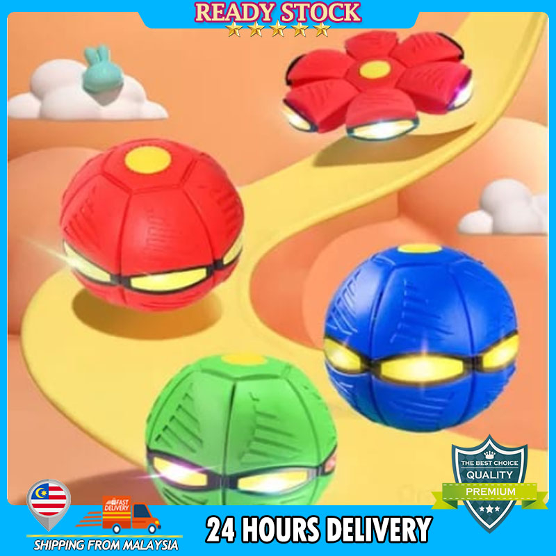 Magic Flying Saucer Ball UFO Flat Throw Disc Ball with LED Light Toy ...